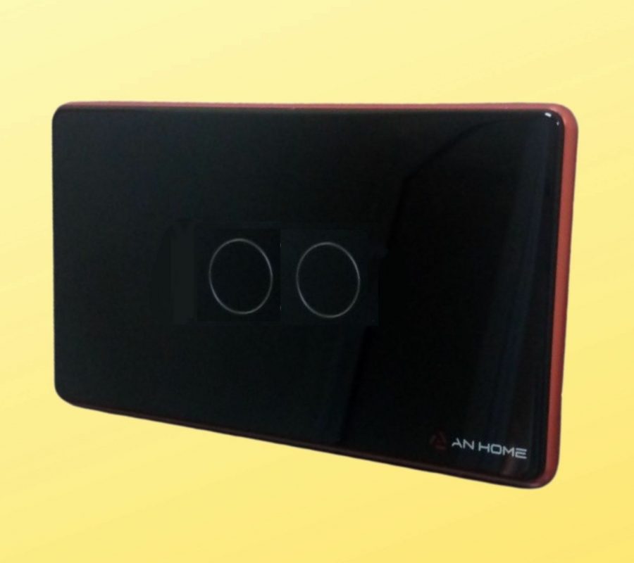 Công tắc AnHome Premium Wifi 2 nút viền đỏ - SMART HOME GREEN